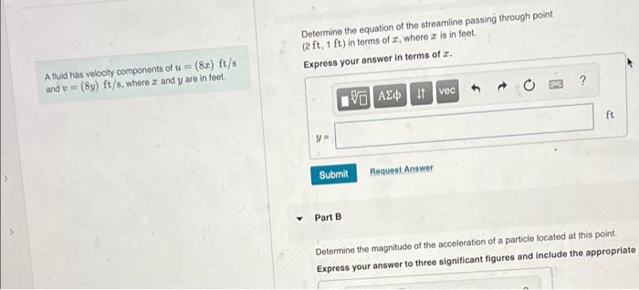 Solved Determine The Equation Of The Streamline Passing