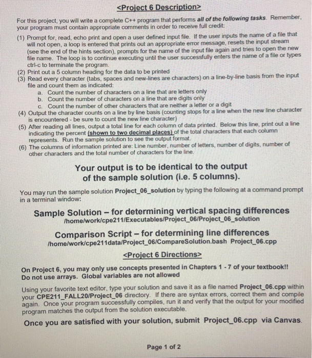 For this project, you will write a complete C++ | Chegg.com