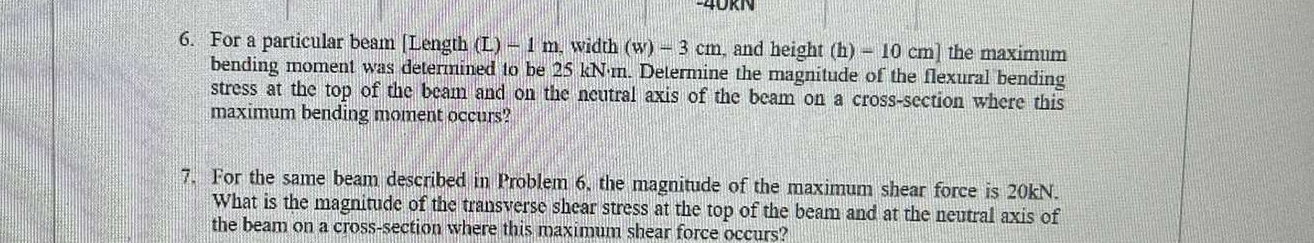 Solved For a particular beam [Length (L)-1m, ﻿width (w)-3cm, | Chegg.com