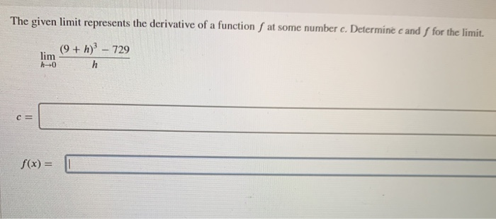 Solved The given limit represents the derivative of a | Chegg.com