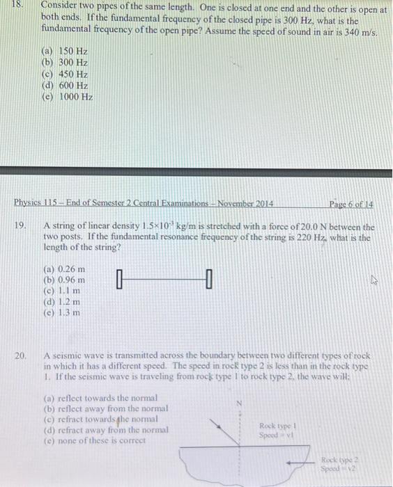 Solved 18. Consider two pipes of the same length. One is | Chegg.com