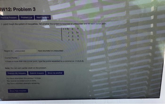 Solved W12: Problem 3 Problem List Next Problem Previous | Chegg.com