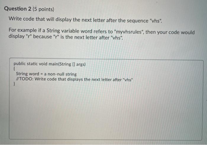 Solved Question 2 (5 points) Write code that will display | Chegg.com