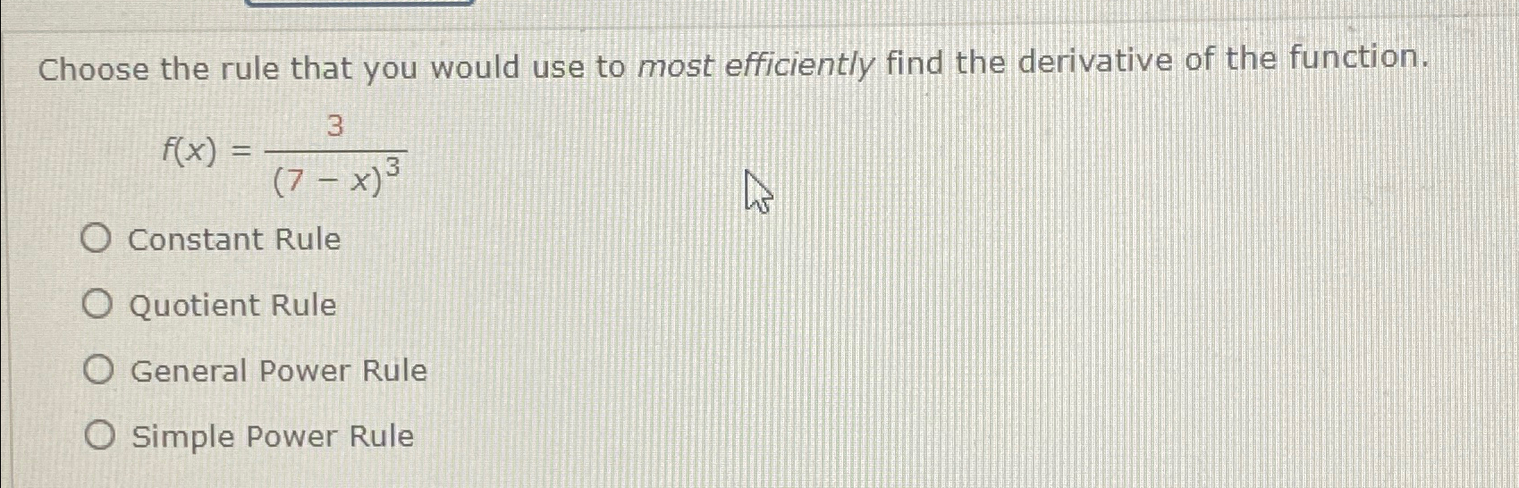 Solved Choose the rule that you would use to most | Chegg.com