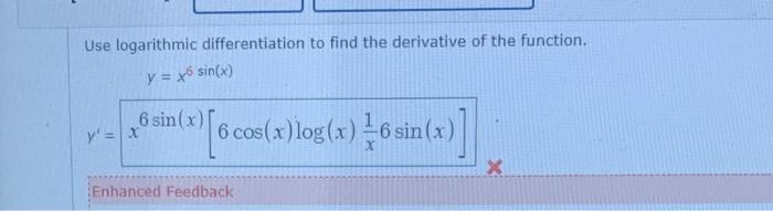 Solved Tutorial Exercise Use logarithmic differentiation to | Chegg.com