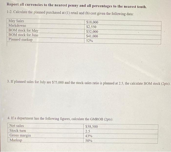 Solved Report all currencies to the nearest penny and all | Chegg.com