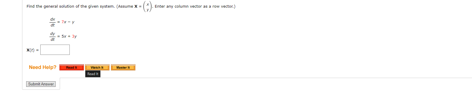Solved Find the general solution of the given system. | Chegg.com