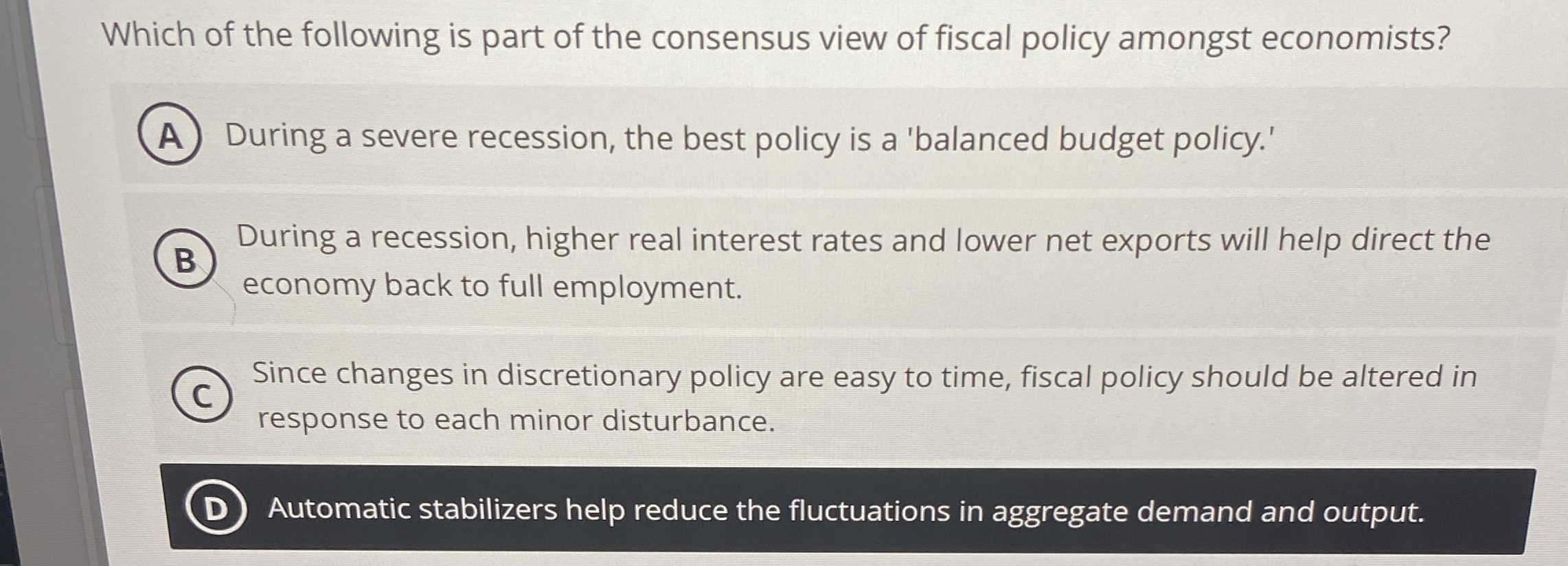 Solved Which of the following is part of the consensus view | Chegg.com