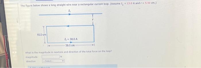 Solved The figure below shows a long straight wire near a | Chegg.com