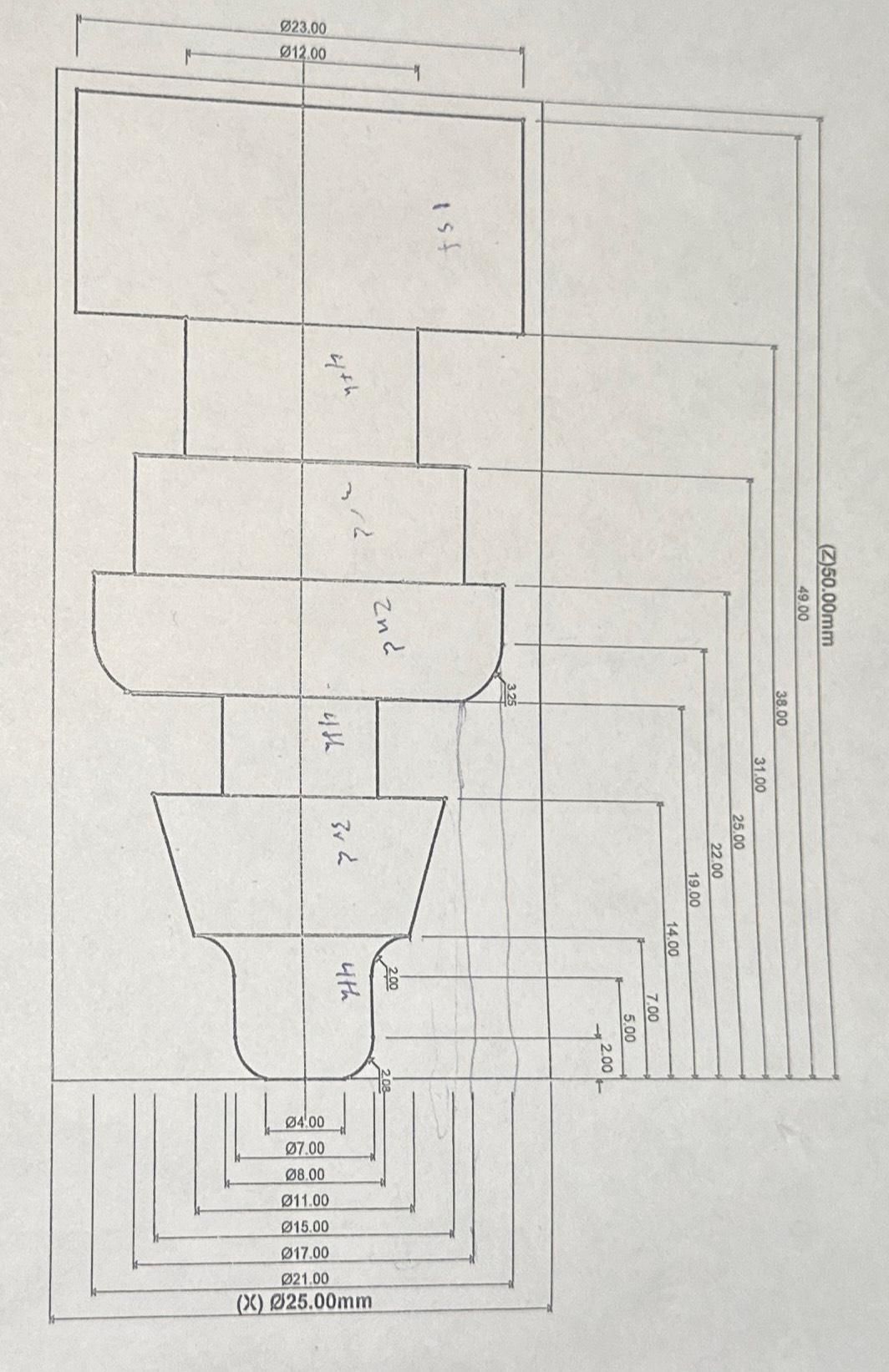 Solved Write a CNC program for this part with the given | Chegg.com