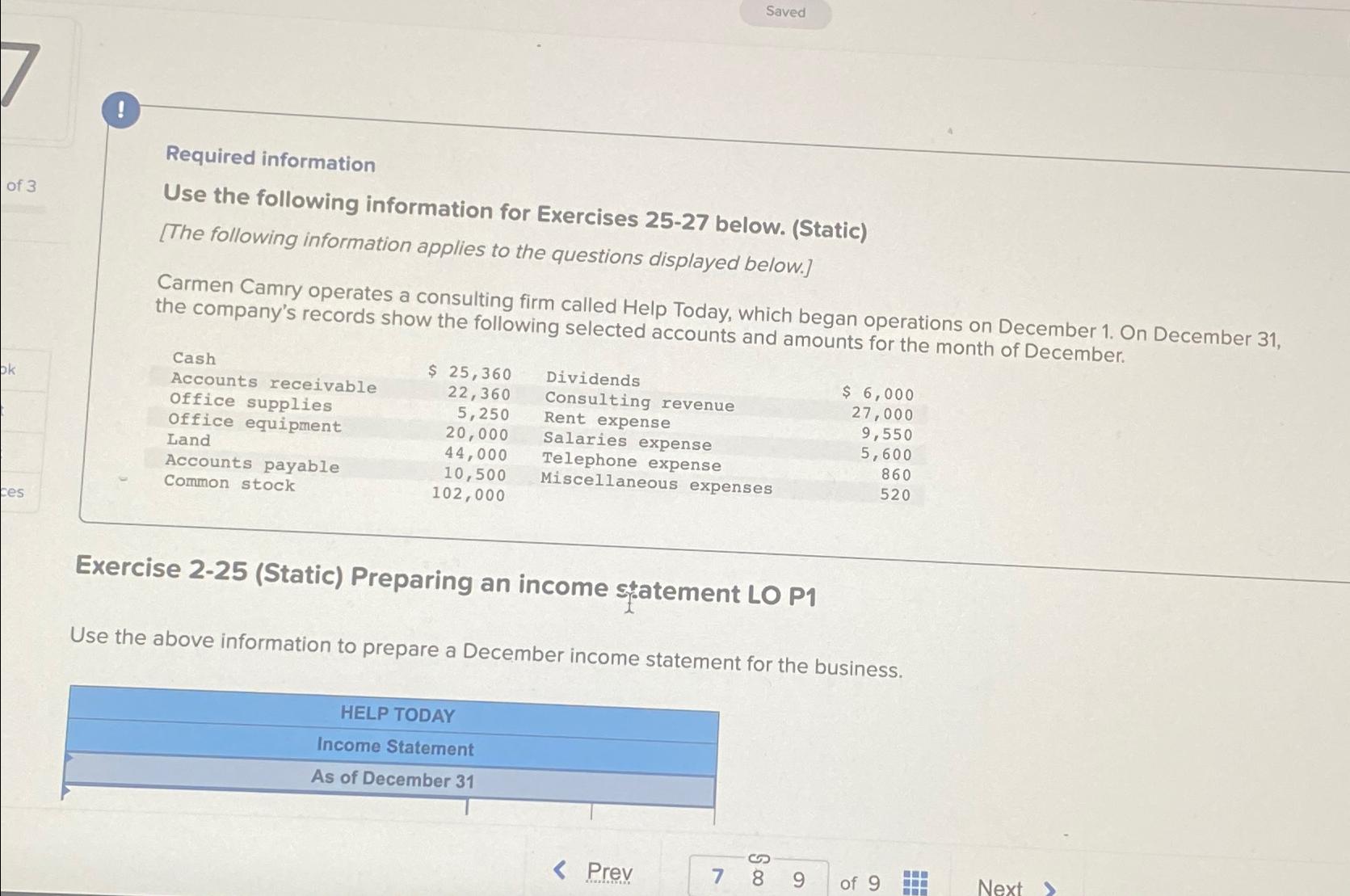 Solved Saved!Required informationUse the following | Chegg.com