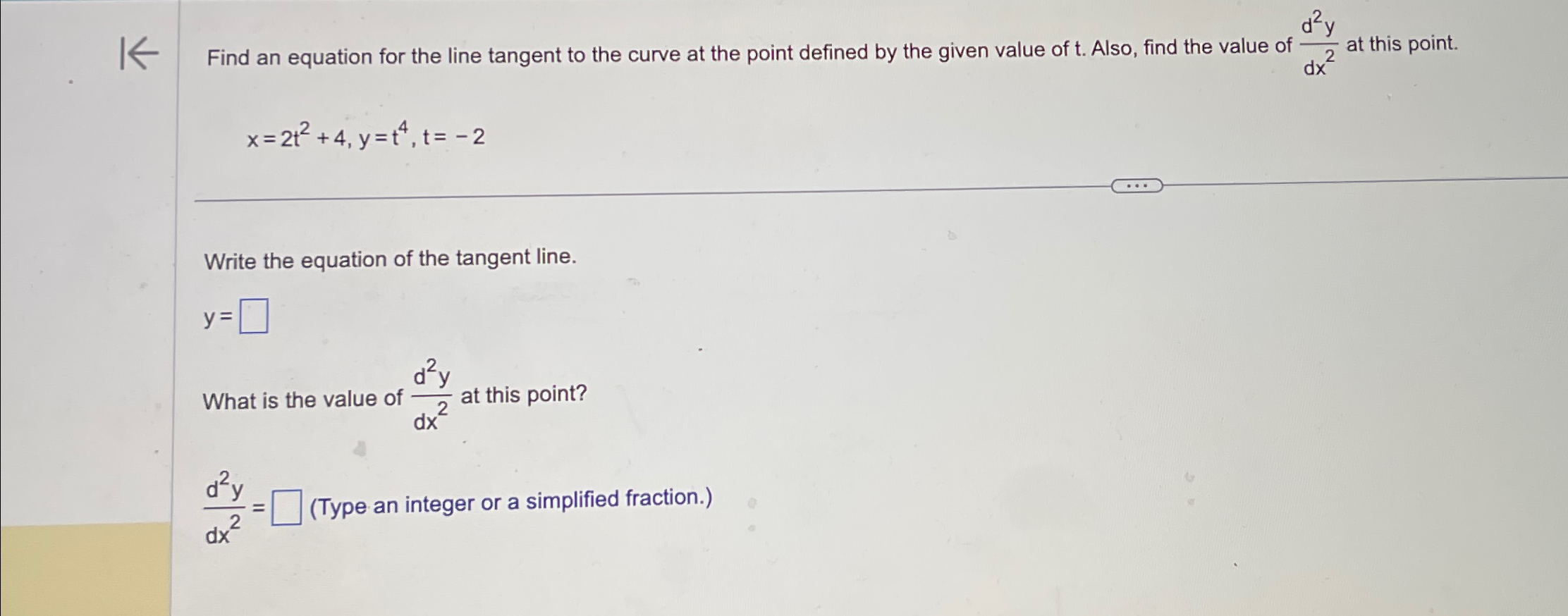 Solved |larr,|| ﻿Find an equation for the line tangent to | Chegg.com