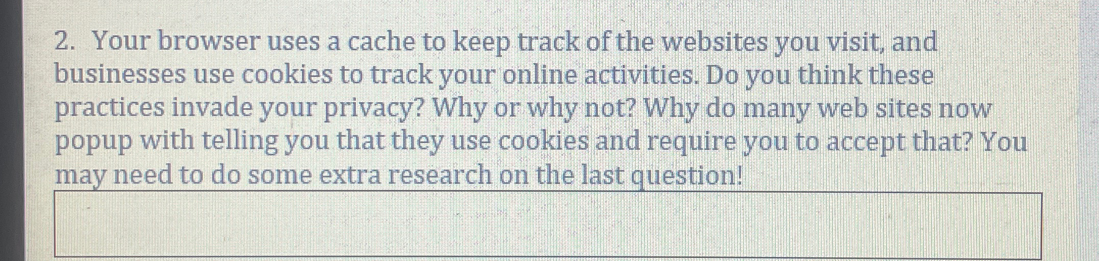 Solved Your browser uses a cache to keep track of the | Chegg.com
