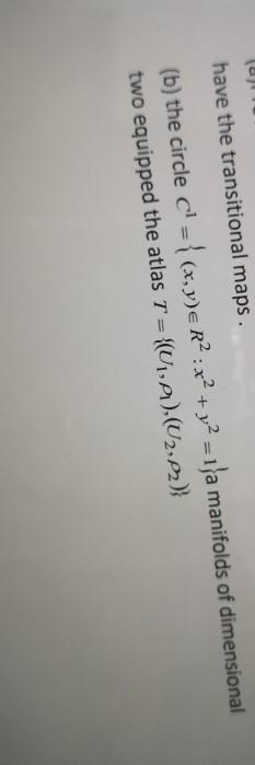 Solved have the transitional maps. (b) the circle c = | Chegg.com