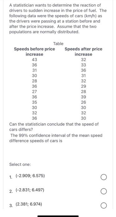 Solved A statistician wants to determine the reaction of | Chegg.com