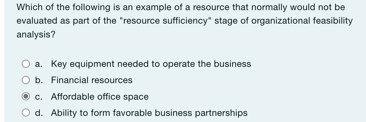 Solved Which of the following is an example of a resource | Chegg.com