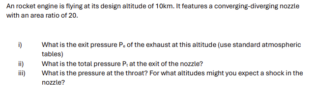 Solved An rocket engine is flying at its design altitude of | Chegg.com