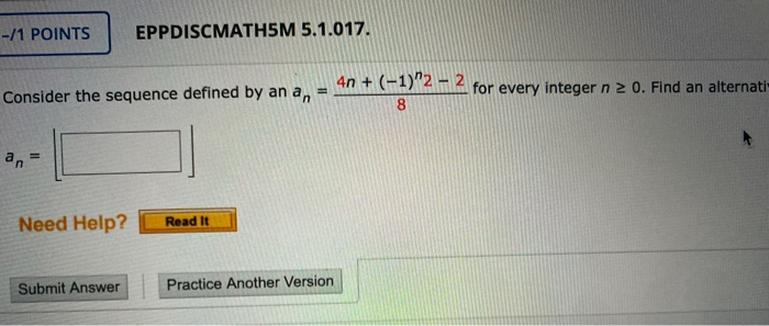 Solved for every integer n ≥ 0. Find an alternative | Chegg.com