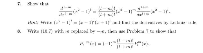 Solved Write (10.7) with m replaced by −m; then use Problem | Chegg.com
