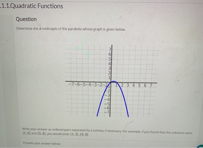 Solved determine the x intercepts of the parabola whose | Chegg.com