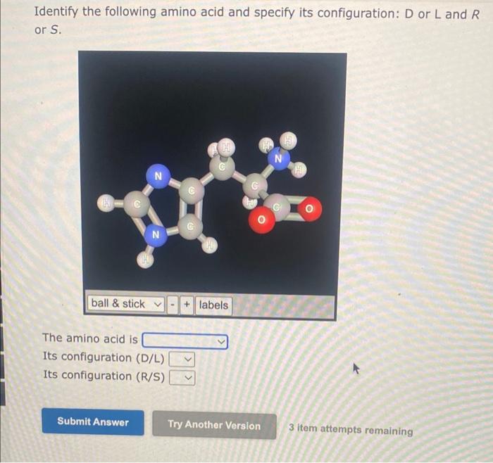 Solved Identify the following amino acid and specify its | Chegg.com