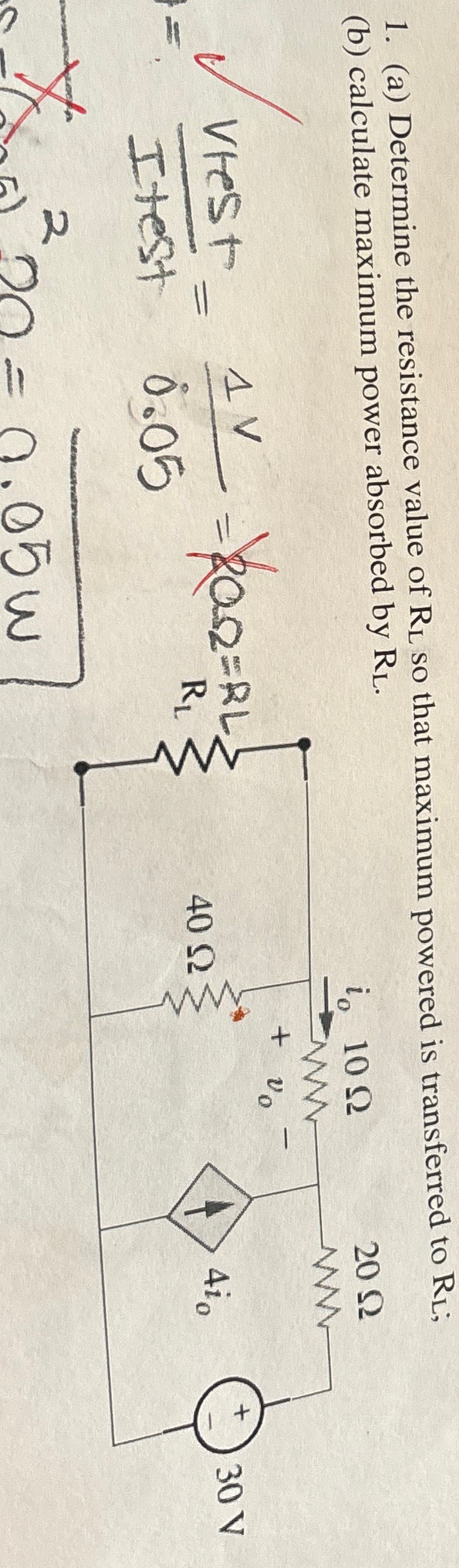 Solved (a) ﻿Determine the resistance value of RL ﻿so that | Chegg.com