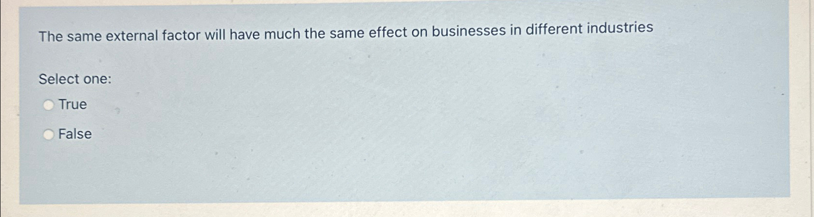 Solved The same external factor will have much the same | Chegg.com