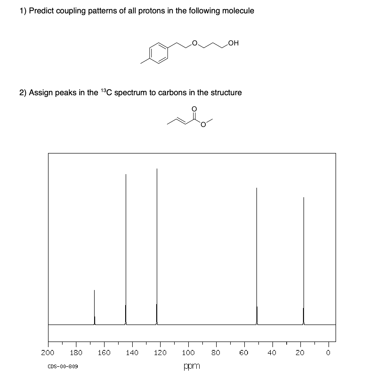 Solved Predict coupling patterns of ﻿all protons in ﻿the | Chegg.com