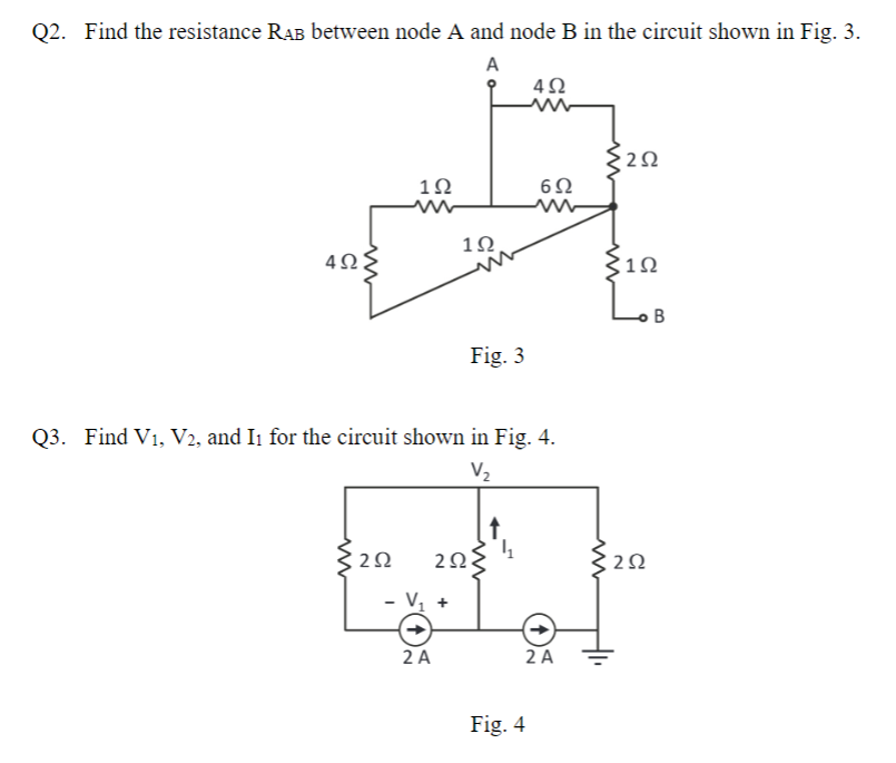 Solved Q2. ﻿Find the resistance RAB ﻿between node A and node | Chegg.com