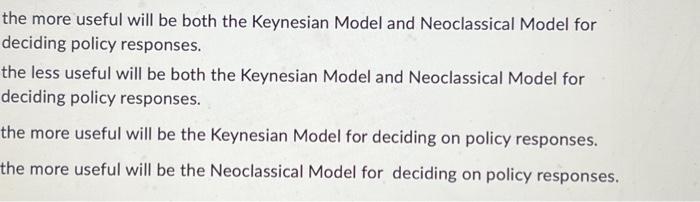 Solved When comparing the Keynesian Model to the | Chegg.com
