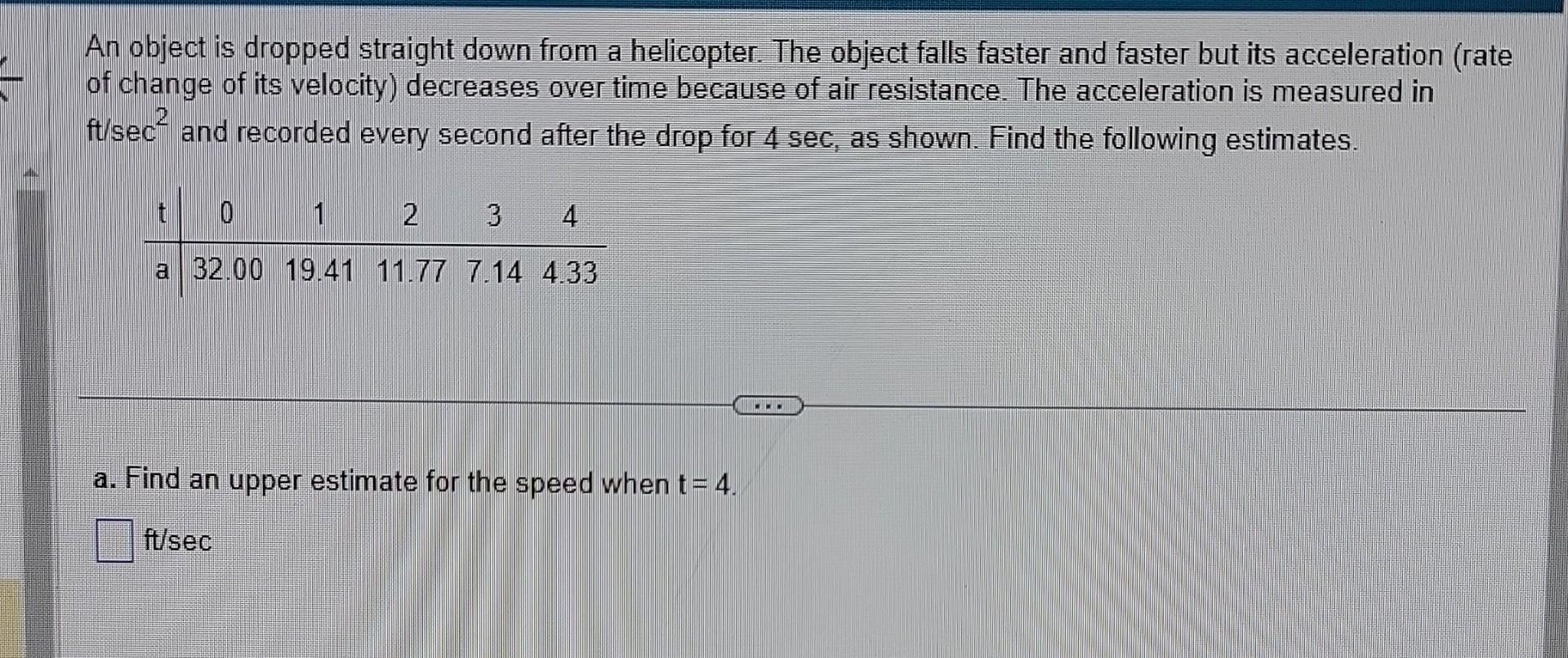 Solved An Object Is Dropped Straight Down From A Helicopter