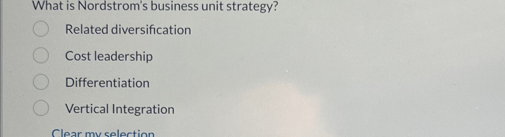 Solved What is Nordstrom's business unit strategy?Related | Chegg.com