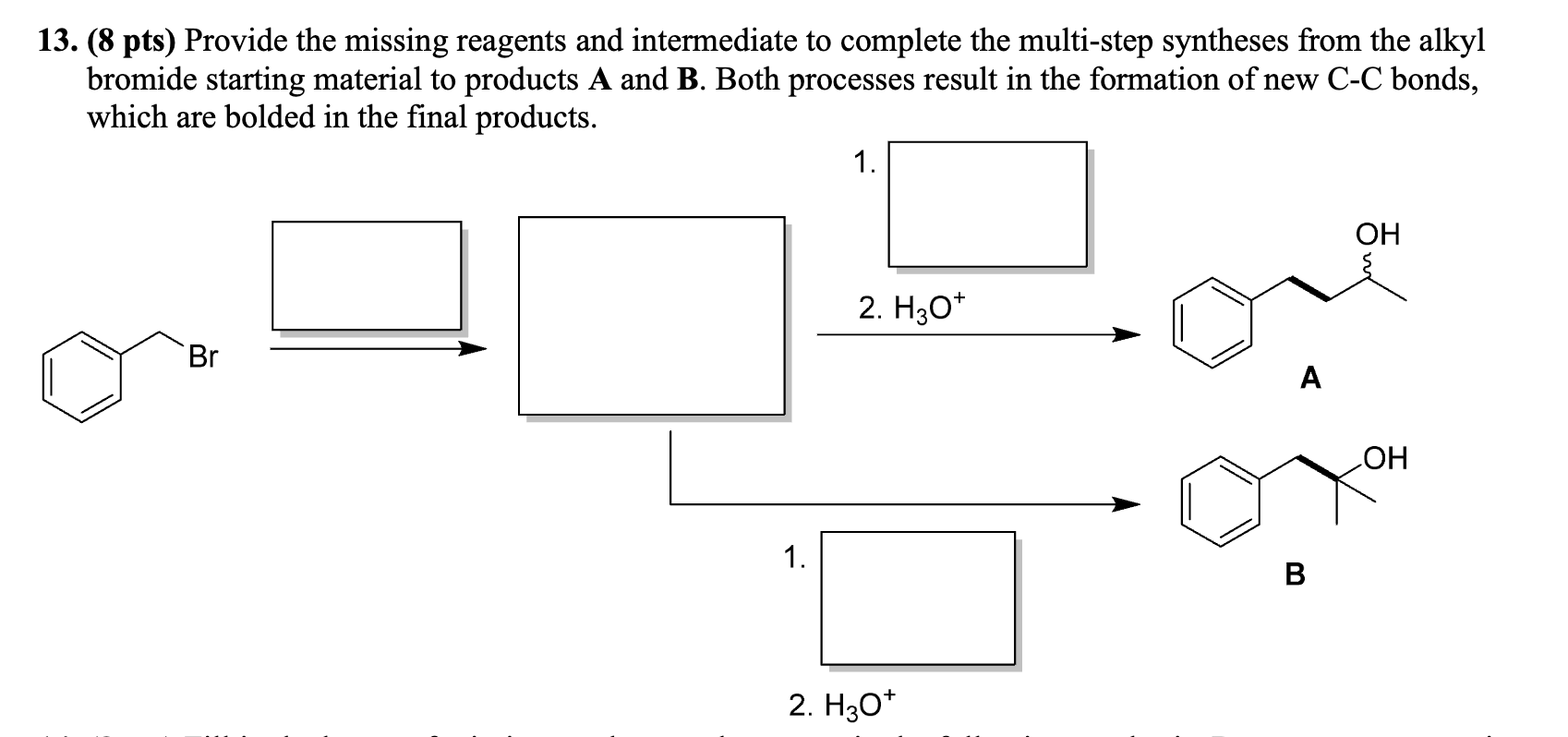 Solved Provide the missing reagents and intermediate to | Chegg.com