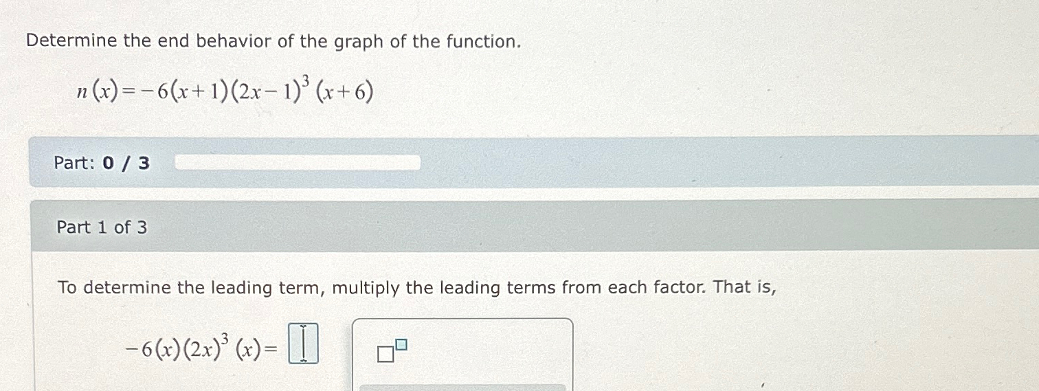 Solved Determine the end behavior of the graph of the | Chegg.com