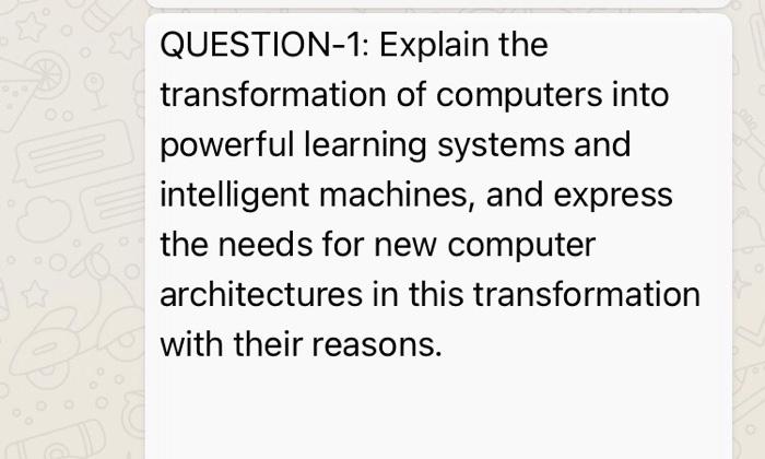 Solved QUESTION-1: Explain the transformation of computers | Chegg.com