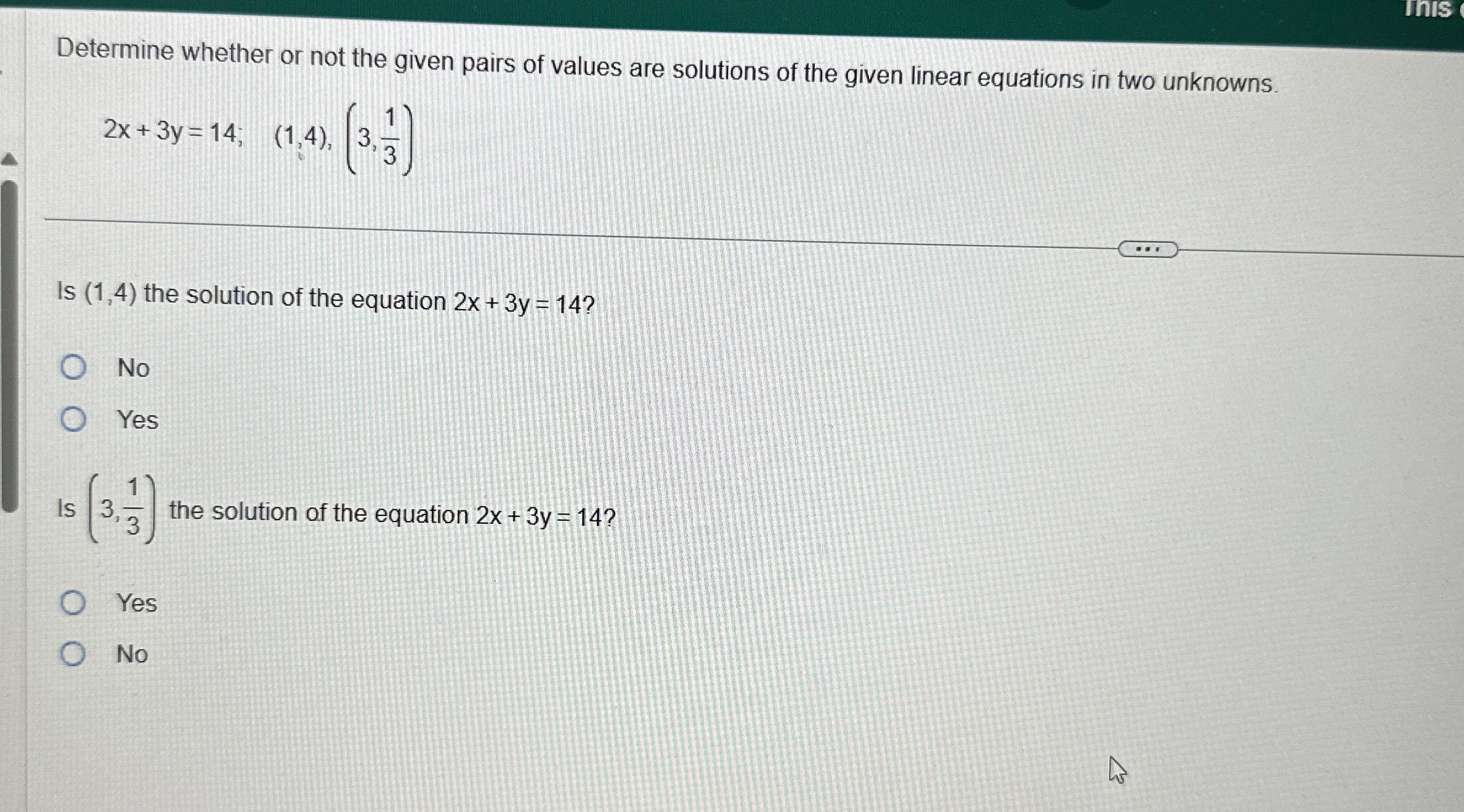 Solved inisDetermine whether or not the given pairs of | Chegg.com