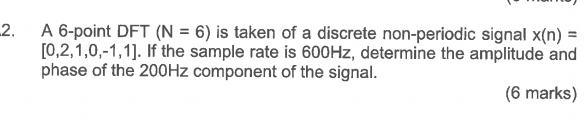 Solved A 6-point DFT | Chegg.com