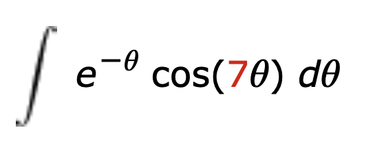 Solved ∫﻿﻿e-θcos(7θ)dθ | Chegg.com