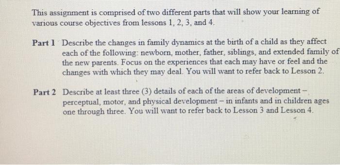 Solved This assignment is comprised of two different parts | Chegg.com