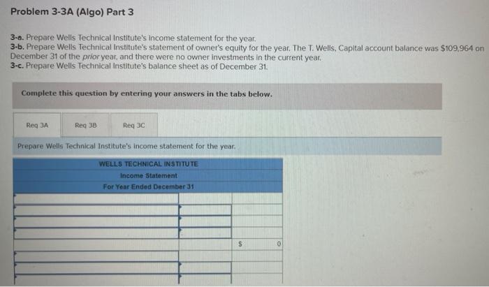 Solved Required information Problem 3-3A (Algo) Preparing | Chegg.com