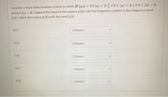 Solved Consider a linear time-invariant system in which H | Chegg.com