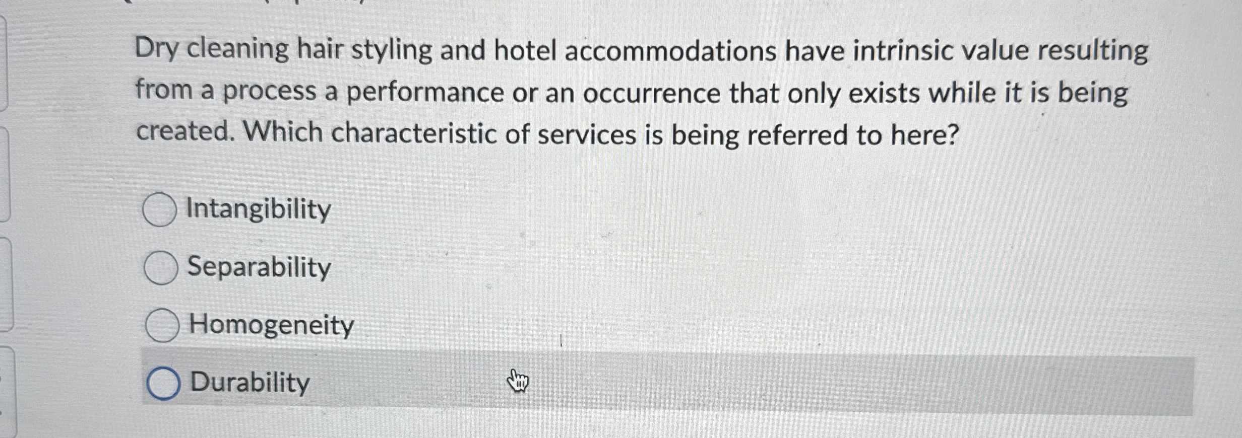 Solved Dry cleaning hair styling and hotel accommodations | Chegg.com