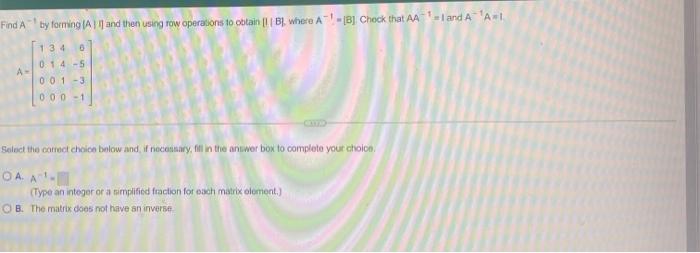 Solved Find Aby forming All and then using row operations to | Chegg.com
