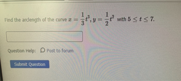 Solved Find the arclength of the curve : with 5 | Chegg.com