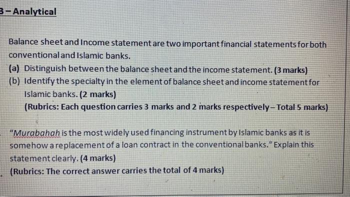 Solved 3-Analytical Balance sheet and Income statement are | Chegg.com