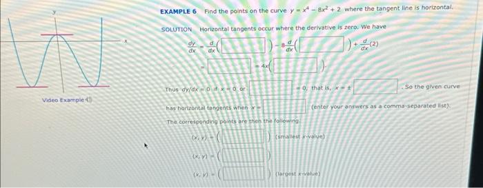 Solved EXAMPLE 6 Find the points on the curve y=x4−8x2+2 | Chegg.com