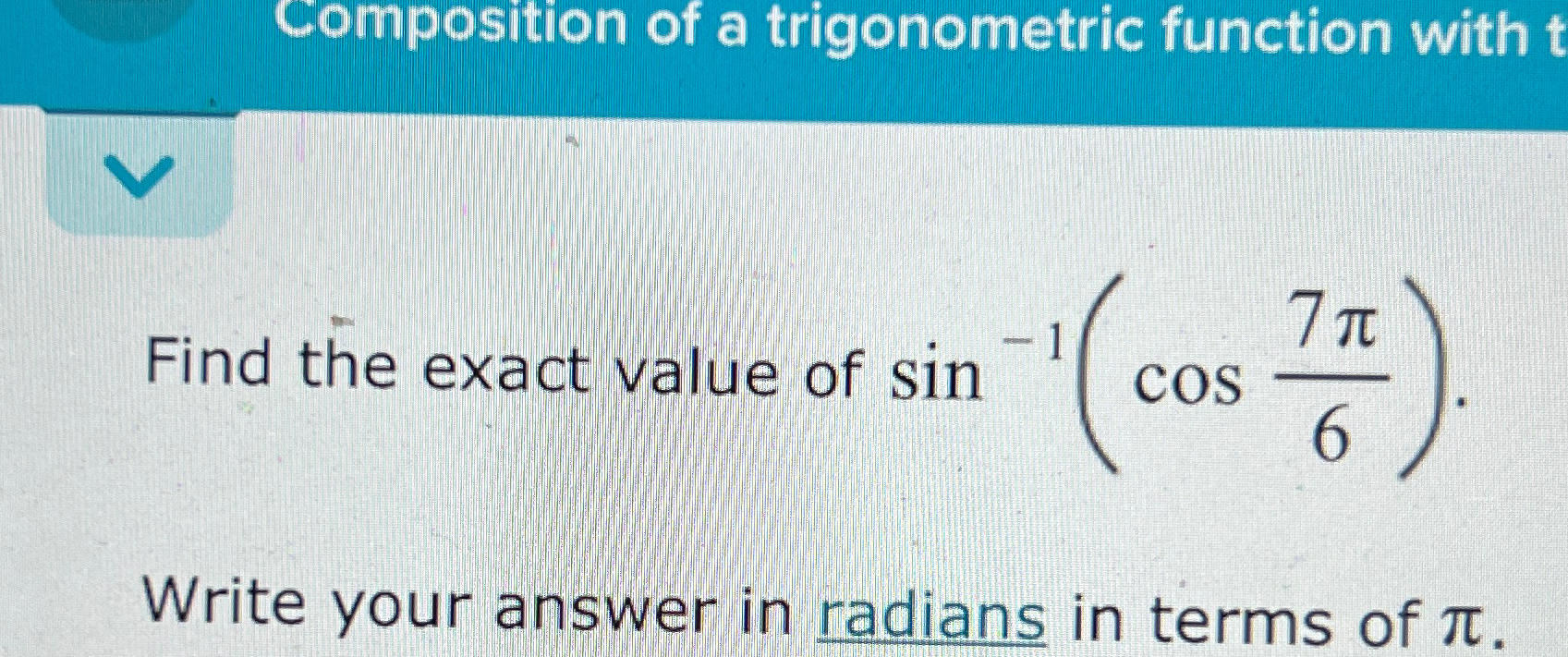 Solved Composition of a trigonometric function with tFind | Chegg.com