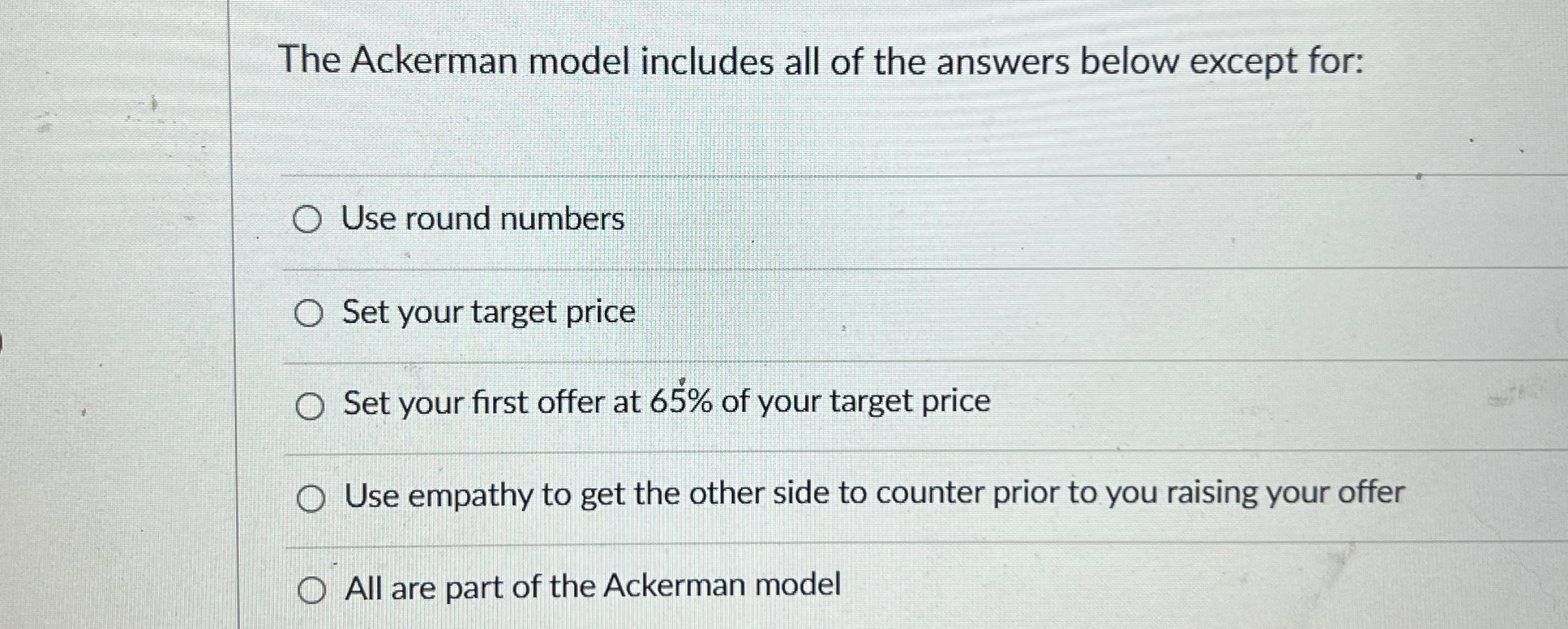 Solved The Ackerman model includes all of the answers below | Chegg.com