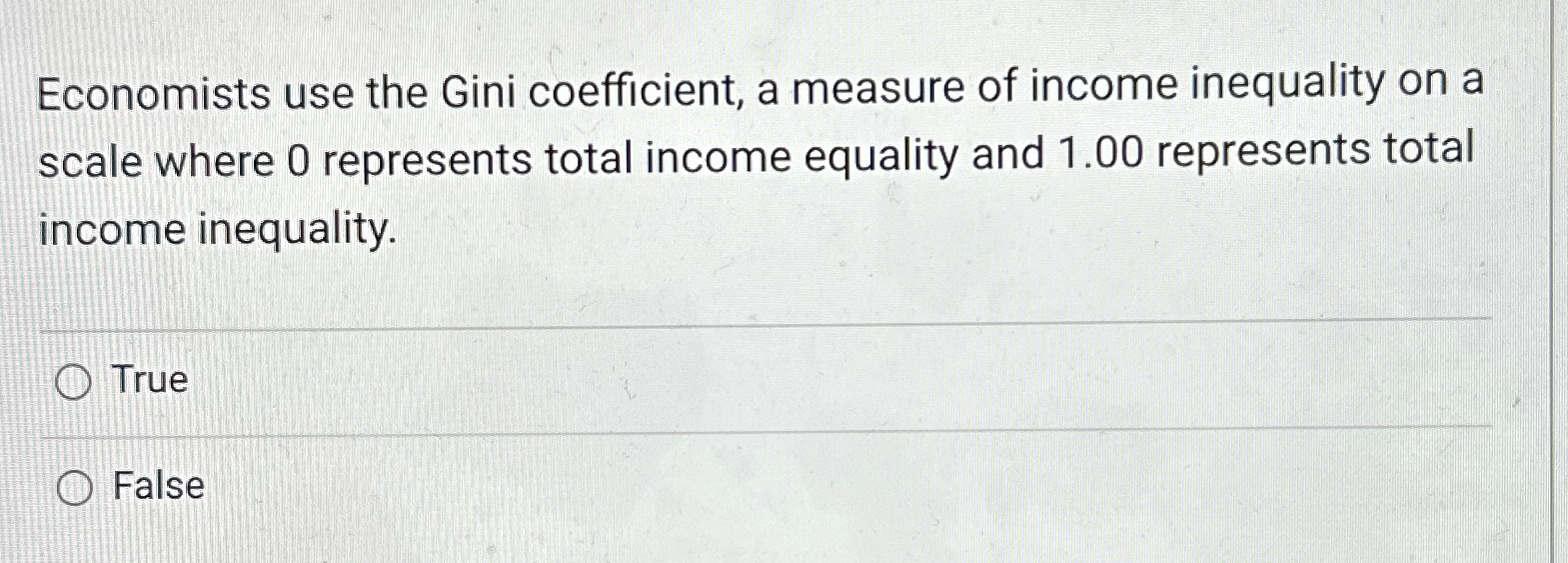 Solved Economists Use The Gini Coefficient A Measure Of