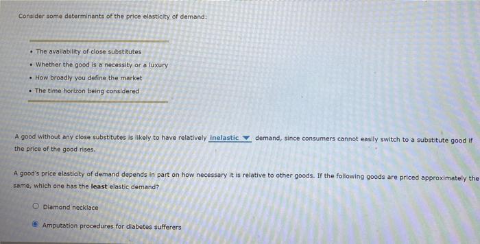 Solved Consider some determinants of the price elasticity of | Chegg.com